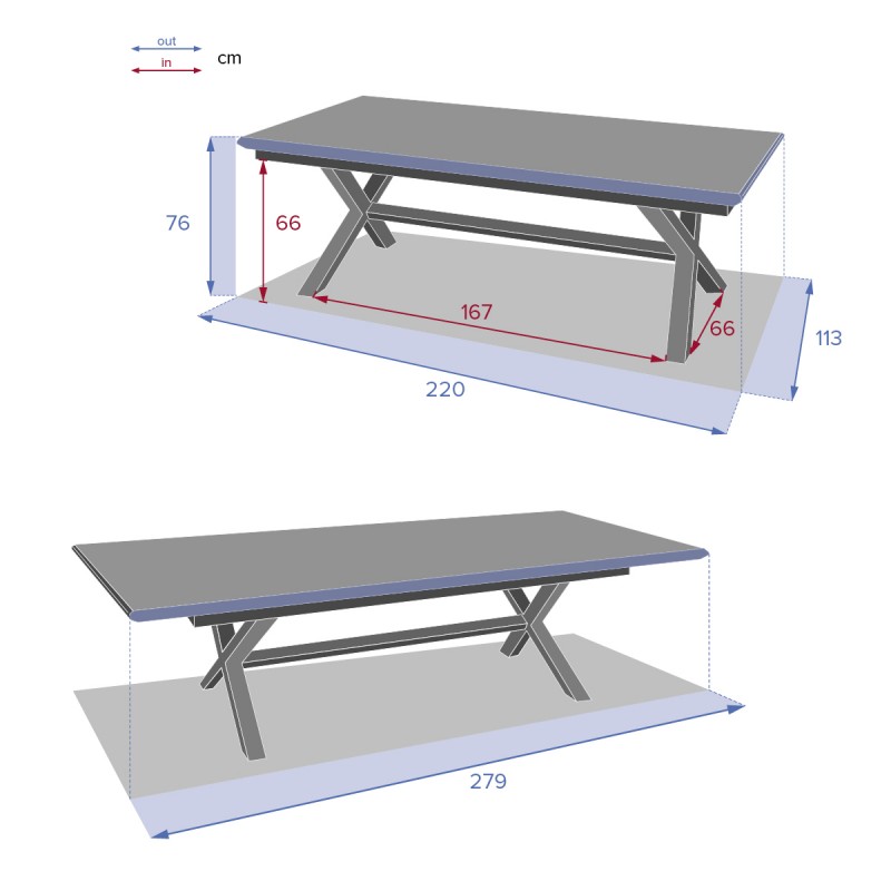 Mesa extensible de de 10 plaza